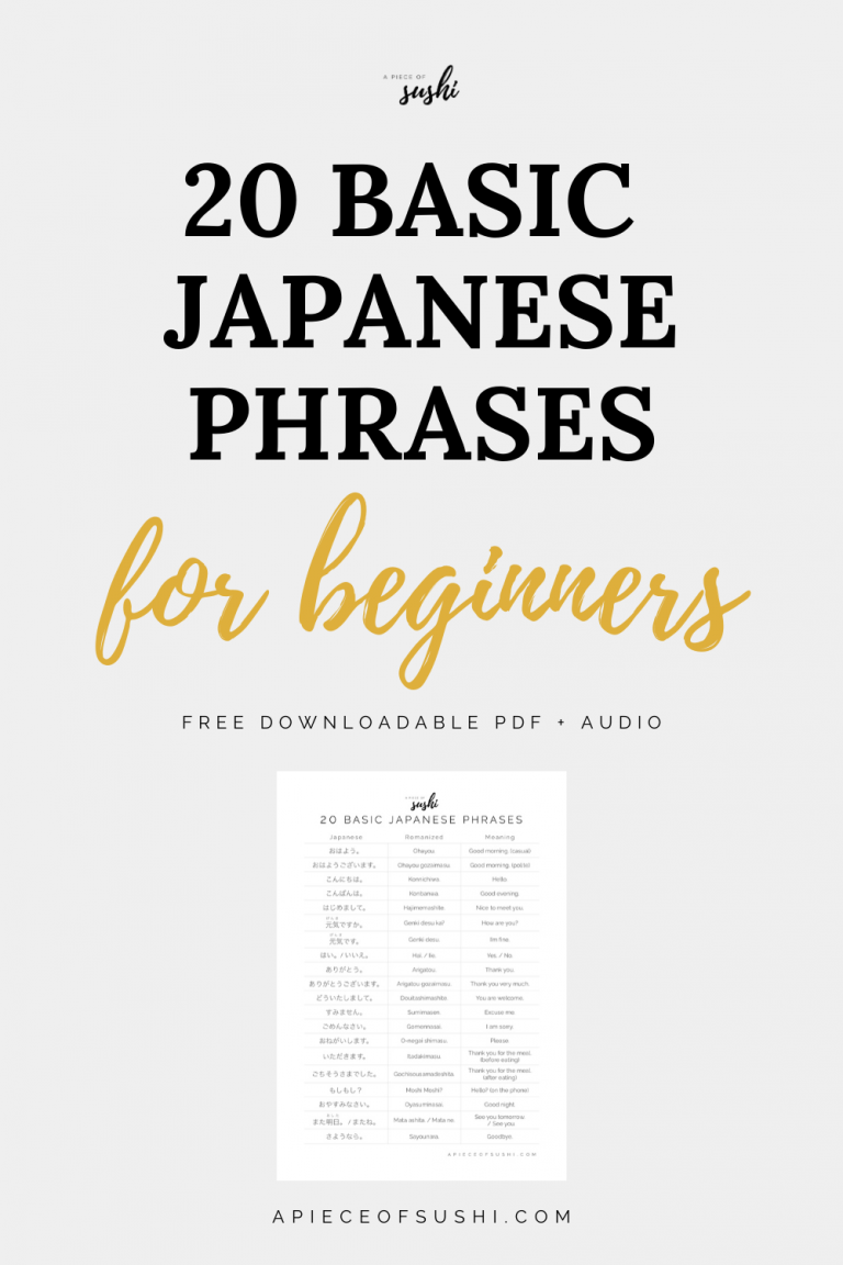 20 Basic Japanese Phrases For Beginners Free Printable Pdf Audio